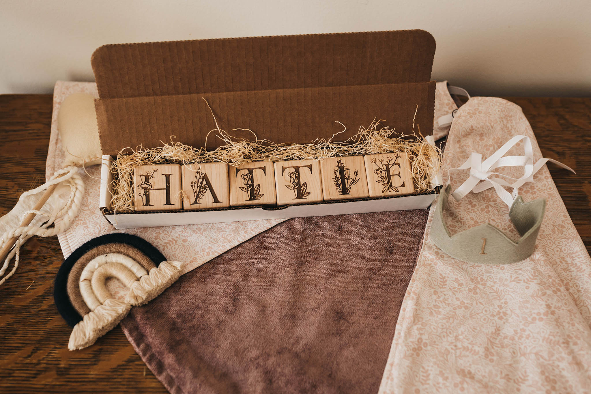 Personalized Baby Name Blocks - Floral Collection – Maker Mind Toys