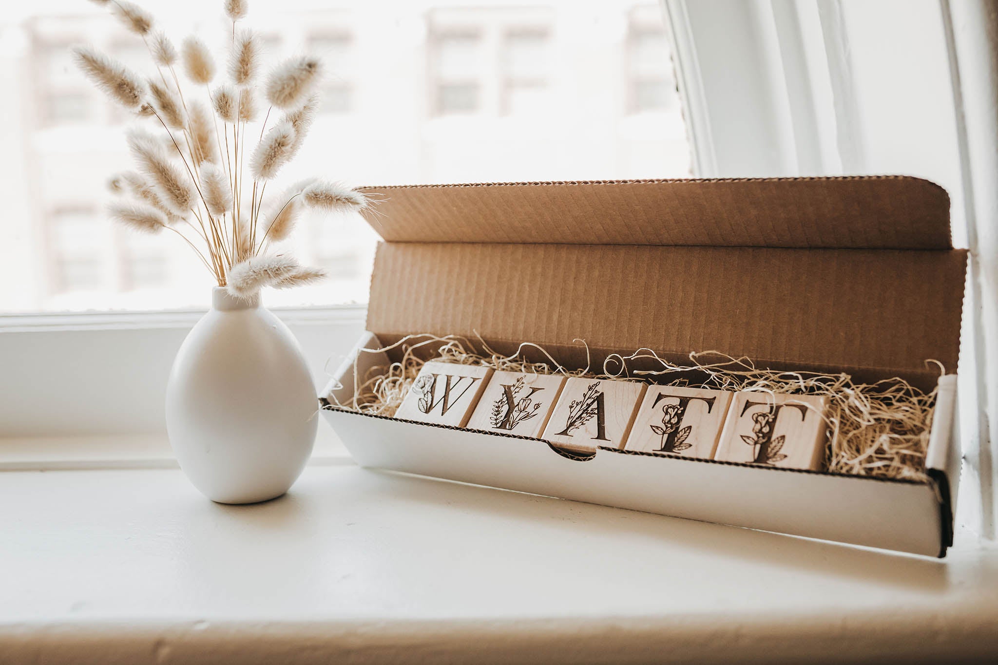 Personalized Baby Name Blocks - Floral Collection – Maker Mind Toys